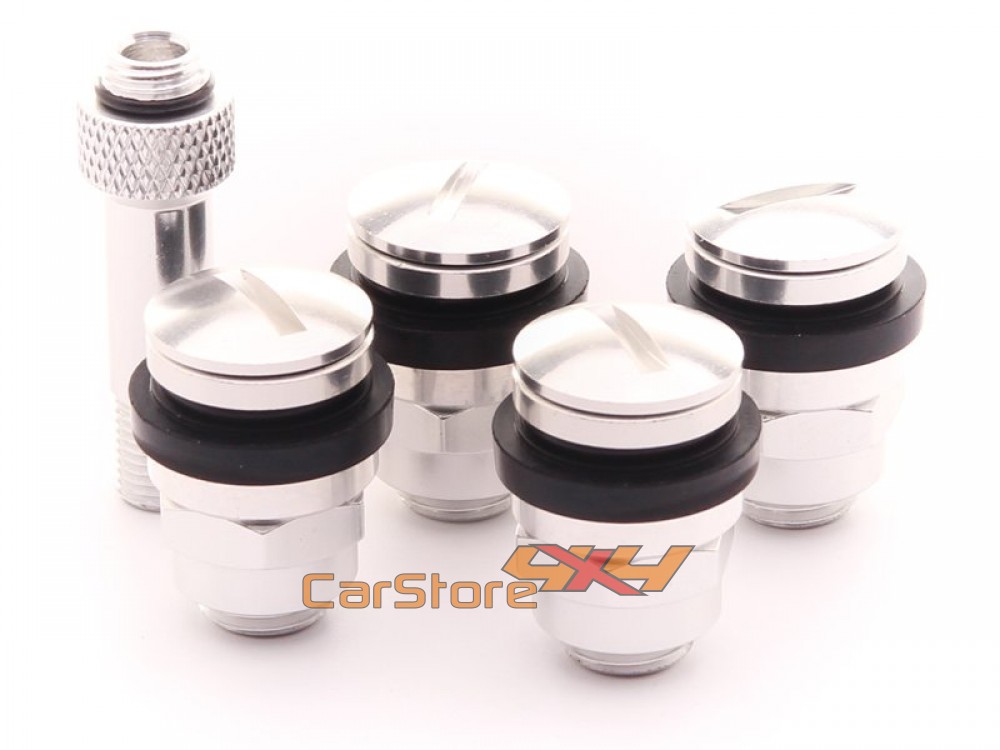 Set Of Flat Aluminum Air Valves Jr V1 - Silver